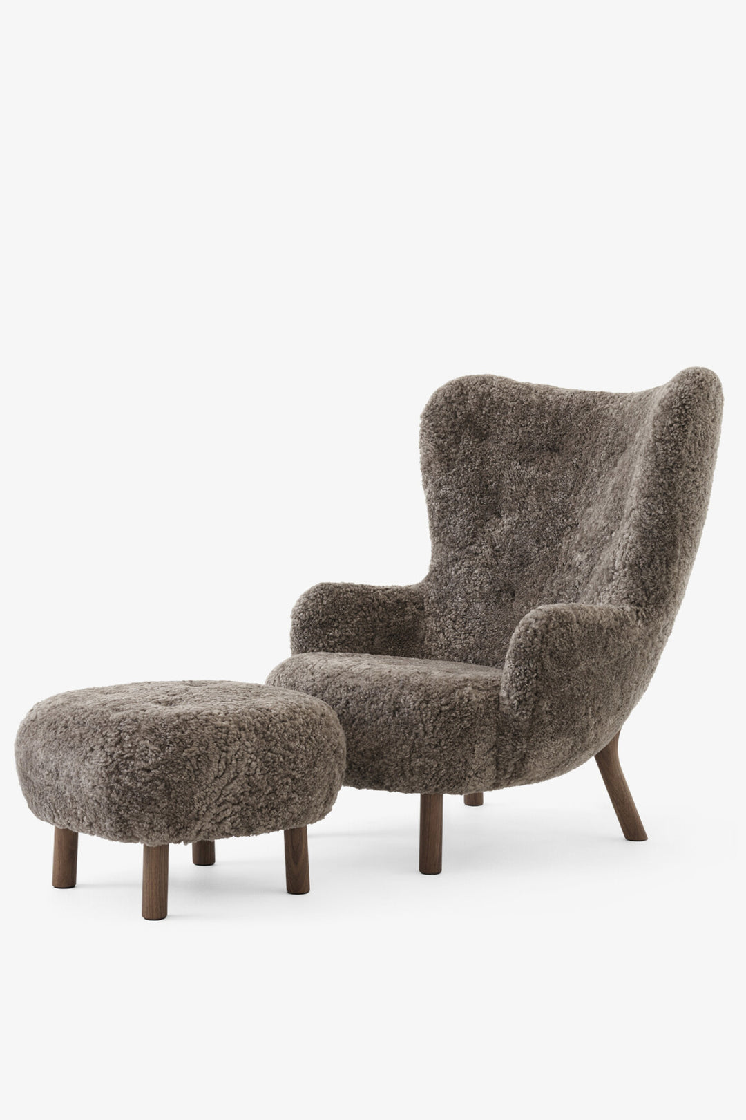 Lenestol & Puff - Petra Lounge Chair VB3/ATD1 Sahara/Valnøtt – Bolina