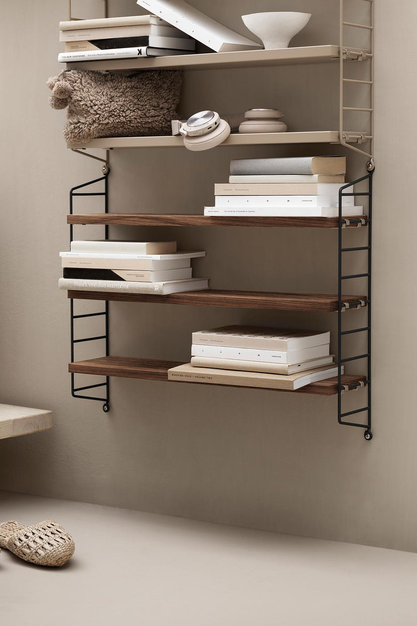 Hylle - Pocket 60x15xh50 Valnøtt/Sort – Bolina